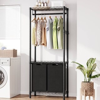 Laundry Sorter with Adjustable Storage Rack and 3 Baskets - N/A - Bed ...