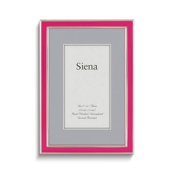 Curata Silver-Tone Pink Enameled Narrow 5x7 Photo Frame - Bed Bath ...