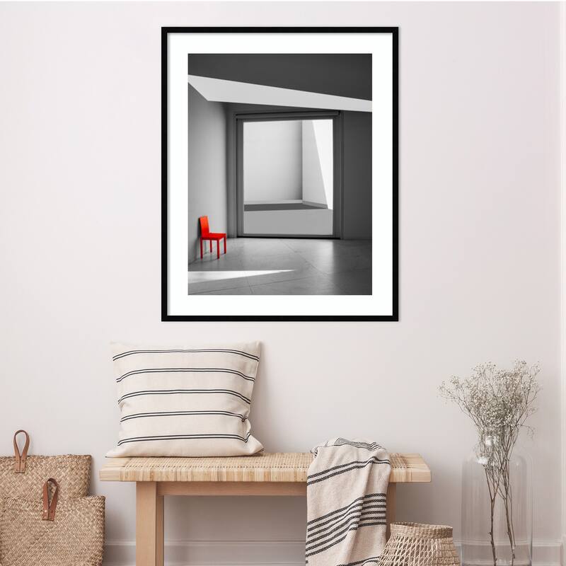 The red chair by Inge Schuster Wood Framed Wall Art Print - Svelte Noir ...