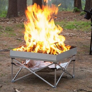 Fireside Outdoor Pop-Up Pit Wood Fire Pit Aluminum - Bed Bath & Beyond ...
