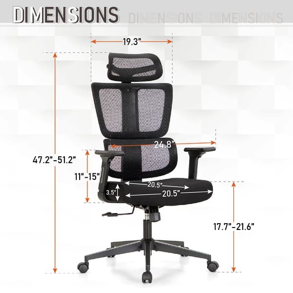 Ergonomic 3D Mesh Office Desk Chair High Back, 360° Swivel Rocking ...