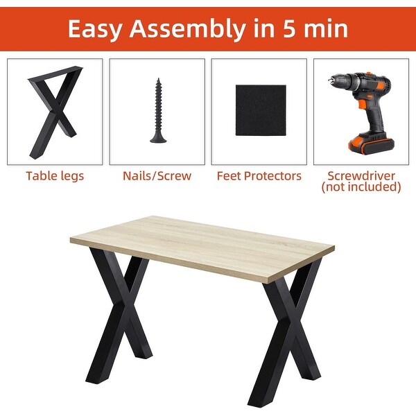 Heavy Duty x Frame Table Legs Industrial Country Style Black