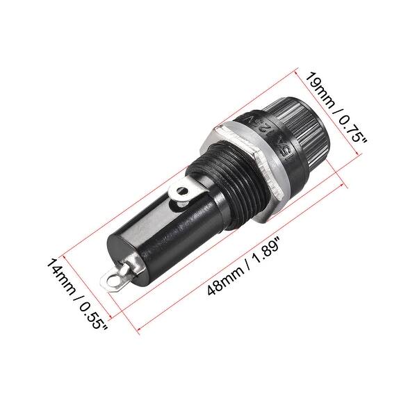 Screw Cap Panel Mounted Fuse Holder AC 125V/15A 250V/10A Black 2Pcs ...