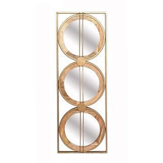 3 Mirror Piece Wall Mirror in Gold Rectangular Frame - Bed Bath ...