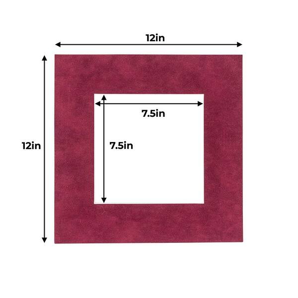 12x12 Mat for 8x8 Photo - Dark Red Suede Matboard for Frames Measuring ...