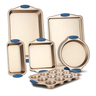 6-Piece Nonstick Bakeware Set - Premium Carbon Steel Baking Trays w/Heat-Safe Silicone Handles ...