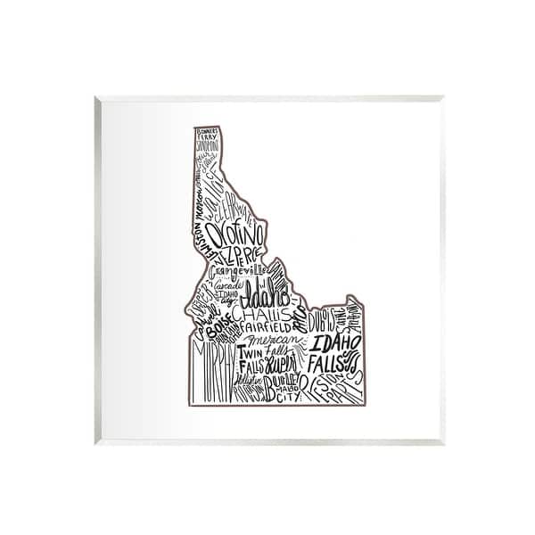 Stupell Idaho State Shape Typography Cities Wall Plaque, Design By The ...