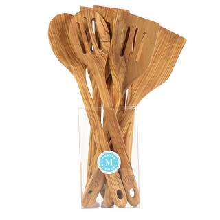 Olive Wood 8 Piece Wooden Kitchen Tool Set - 8 Pieces - Bed Bath ...