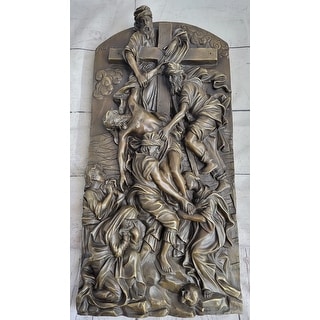 Hot Cast Bronze Wall Hanging Mounted Art Plaque The Cavalry Crucifixion ...