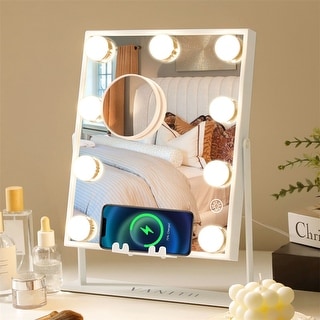 VANITII Large Hollywood Makeup Vanity Mirror with 15 LED Bulbs 3 Lights ...