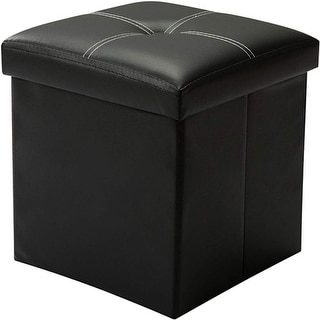 Faux Leather Small Square Foot Rest Stools - Bed Bath & Beyond - 39554188