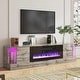 80-inch Fireplace TV Stand with 40-inch Electric Fireplace, Wood Grain ...