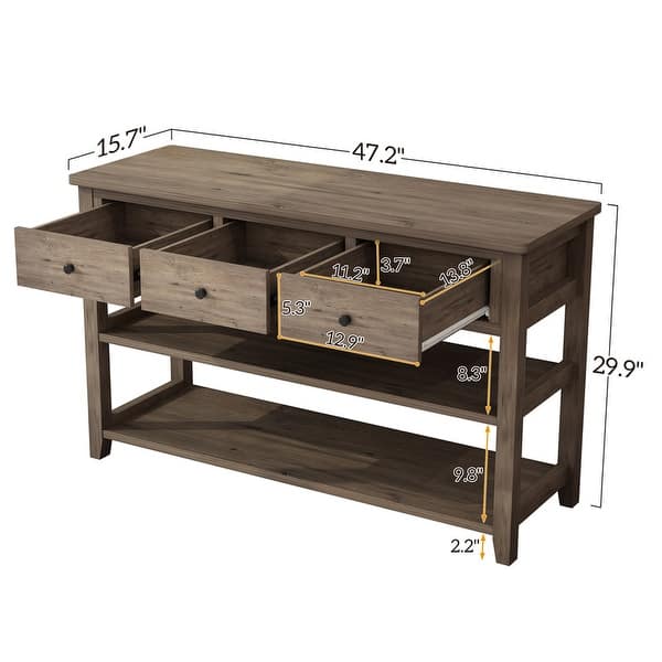 Entryway Console Table with 3 Drawers and 2 Open Shelves - Bed Bath ...