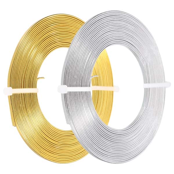 2Roll 16ft Flat Aluminum Wire 18Gauge Bendable Anodized Aluminum Wire ...