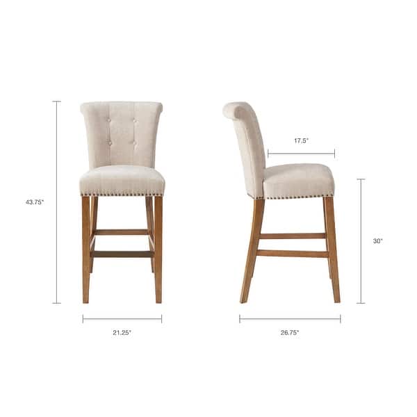 Madison Park Weldon Cream 30-Inch Bar Stool - Bed Bath & Beyond - 13915539