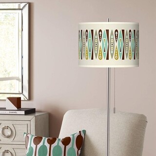 Modern Floor Lamp 62" Tall Brushed Nickel Shade Living Room - 13" x 62 ...