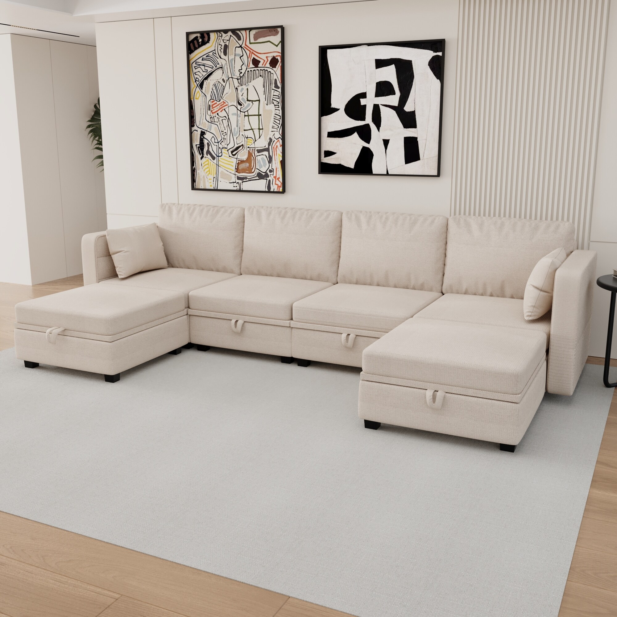 Modular Sectional Sofa U Shaped Modular Couch with Reversible Chaise ...