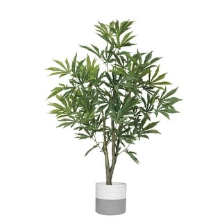 36" Fake weed plant in rope basket - Green - Bed Bath & Beyond - 42207615