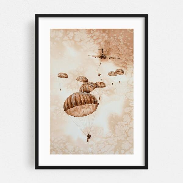 Canopies Over the Drop Zone Painting Aircraft Art Print/Poster - Bed ...