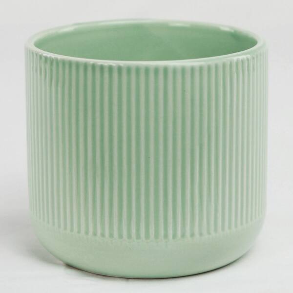 Green Ribbed Planter - Bed Bath & Beyond - 36881952
