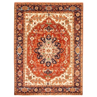 ECARPETGALLERY Hand-knotted Serapi Heritage Dark Copper Wool Rug - 8'11 ...