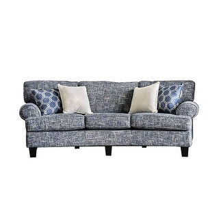 Burlap Weave Sofa with Tapered Legs Design in Blue - Bed Bath & Beyond ...