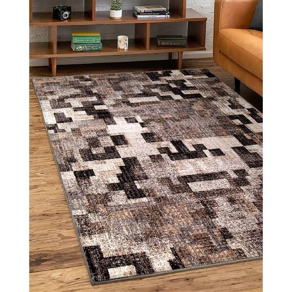 Orian Rugs Adagio Tower House Grey Geometric Stain Resistant Area Rug ...