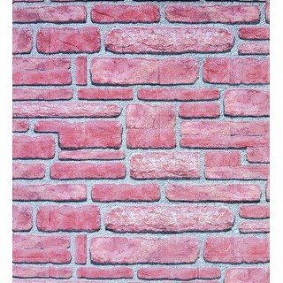 Dundee Deco Red Stone PE Foam 3D Wall Panels, Decorative Wall Paneling ...