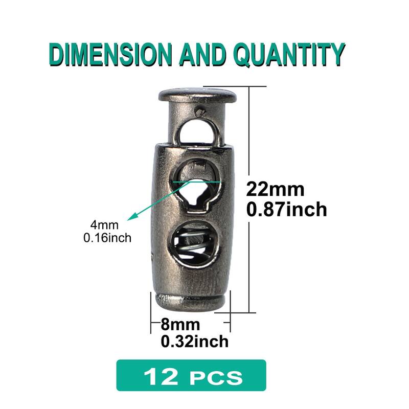 12pcs Plastic Spring Cord Locks Double Hole Rope Lanyard End Stopper ...