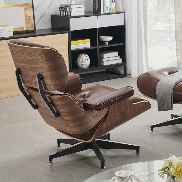 Mid century modern lounge chair with ottoman store