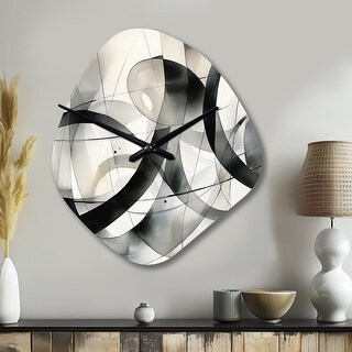 Designart - Abstract Neutral XV - Abstract Geometric Large Wall Clocks ...