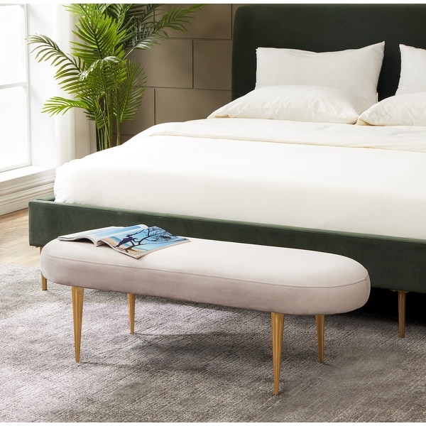 SAFAVIEH Couture Katianna Boucle Bench - 60 IN W x 19 IN D x 18 IN H ...