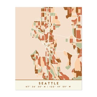 Seattle Washington Maps City Cityscape Coordinates Art Print/Poster ...