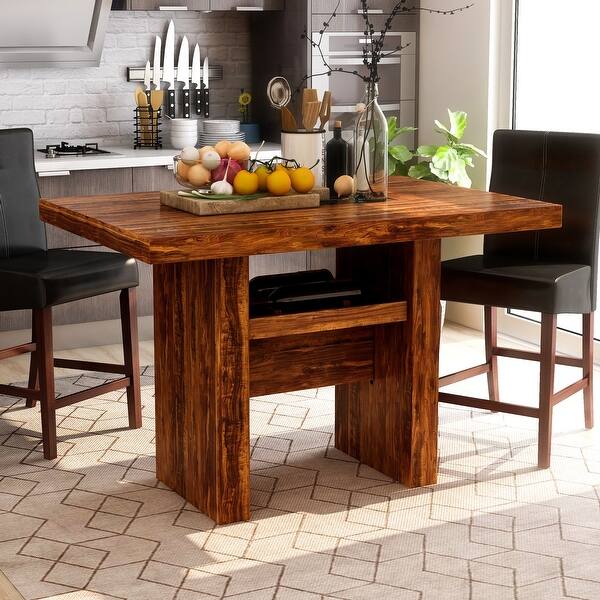 Furniture of America Kiva Contemporary Brown 54-inch Counter Height ...