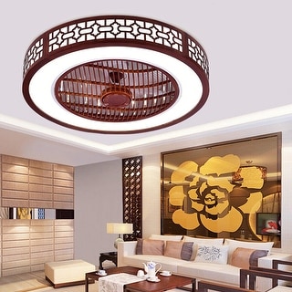 22 Inch Ceiling Fan Light Modern LED Semi Flush Mount Lamp w/ Remote ...