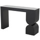 Black Metal Geometric Living Room Console Table with Stacked Arched Table Leg - Bed Bath ...
