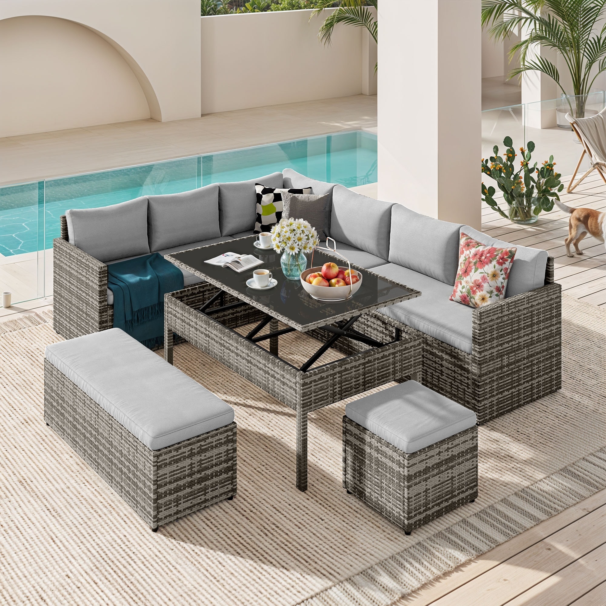 sectional dining room table