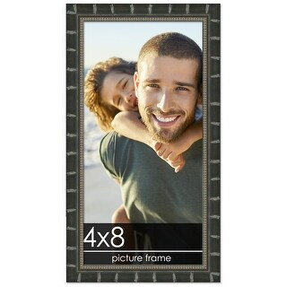 4x8 Bamboo Black Complete Wood Picture Frame with UV Acrylic, Foam ...
