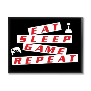 Stupell Eat Sleep Game Repeat Black Red Framed Giclee Art by Yass Naffas Designs - Bed Bath ...