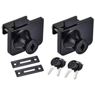 Cabinet Double Door Glass Lock Zinc Alloy Black Finish for 5-8mm Glass ...