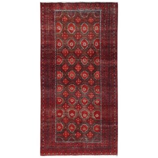 Shahbanu Rugs Tomato Red, Worn Wool Hand Knotted, Vintage Persian ...