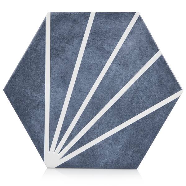 Industry Tile 9x10 Palm Bays Hexagon Dark Blue Porcelain Tile (8.08 Sq ...