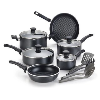 Cook & Strain Nonstick Cookware Set, 14 piece Set, Black - Bed Bath ...
