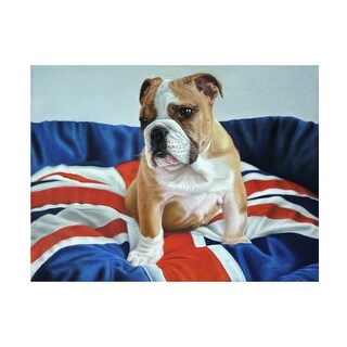 Steve Crockett 'Pet Portrait Of Winston The British Bulldog' Canvas Art ...