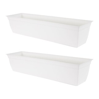 The HC Companies 30 Inch Window Flower Box with Removable Saucer, White ...