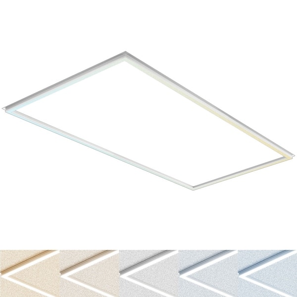 Luxrite 2x4 FT Edge-Lit Frame LED Panel Lights, 5CCT 3000K-6500K, 5200 ...