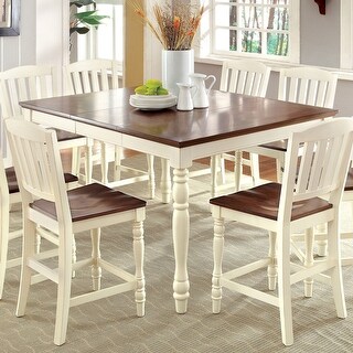 Furniture of America Bethannie 2-Tone 54-inch Expandable Counter Height ...