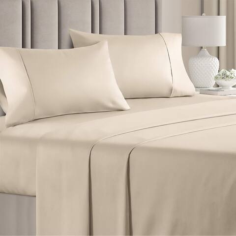 CGK Linens 4 Piece 100% Cotton 400 Thread Count Soft & Comfy Bed Sheet ...