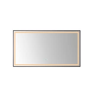 60" Rectangular LED Lighted Accent Bathroom/Vanity Wall Mirror - 60 ...