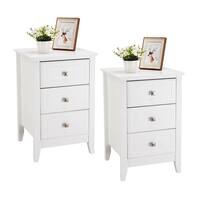 Upgraded White Night Stands for Bedrooms Set of 2, Modern Nightstand ...